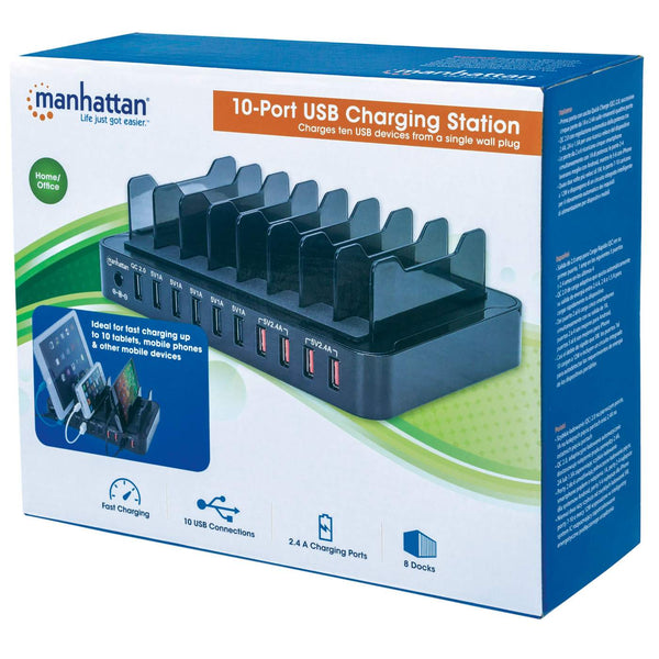 Manhattan Estación de carga USB-A con 10 puertos (180009) – Manhattan Products México